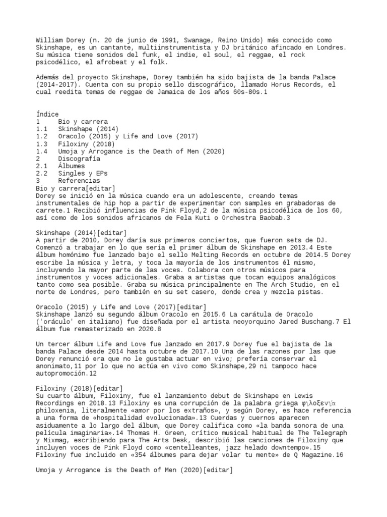 Skinshape: Biografía y Discografía | PDF | Musica Popular | Las artes ...