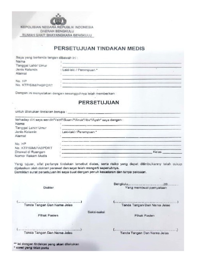 Persetujuan Tindakan Medis | PDF