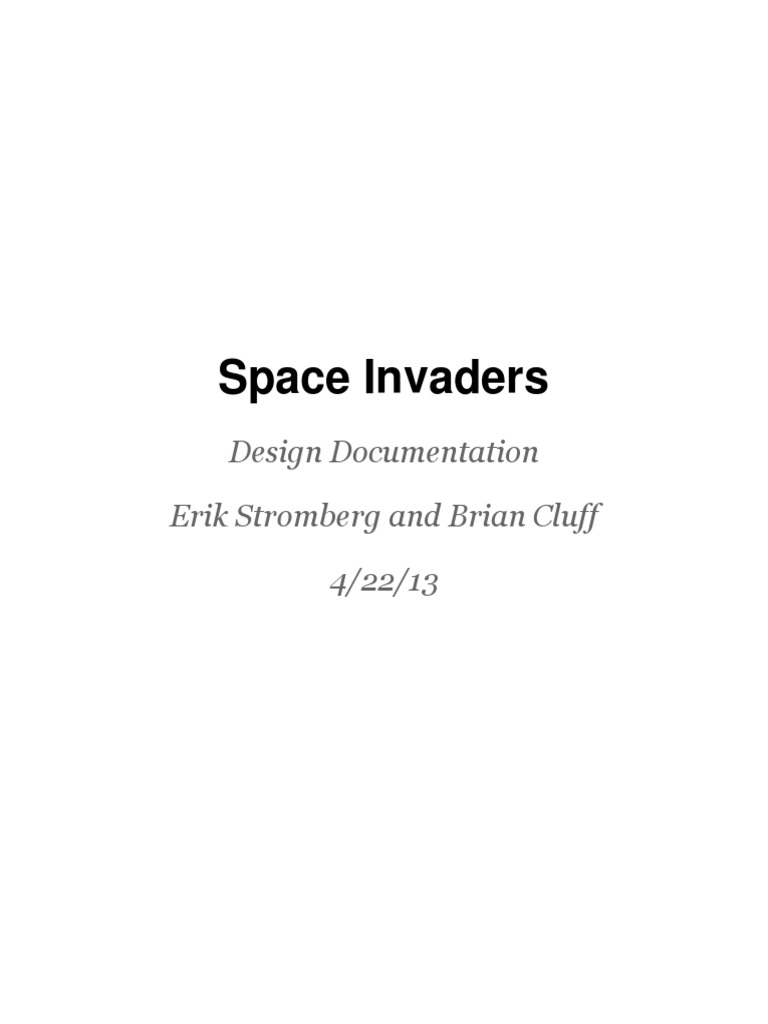 Space Invaders Design Document | PDF | Input/Output | Control Flow
