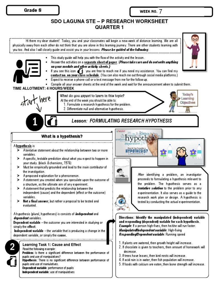 Sdo Laguna Ste - P Research Worksheet Quarter 1: Grade 8 | PDF ...