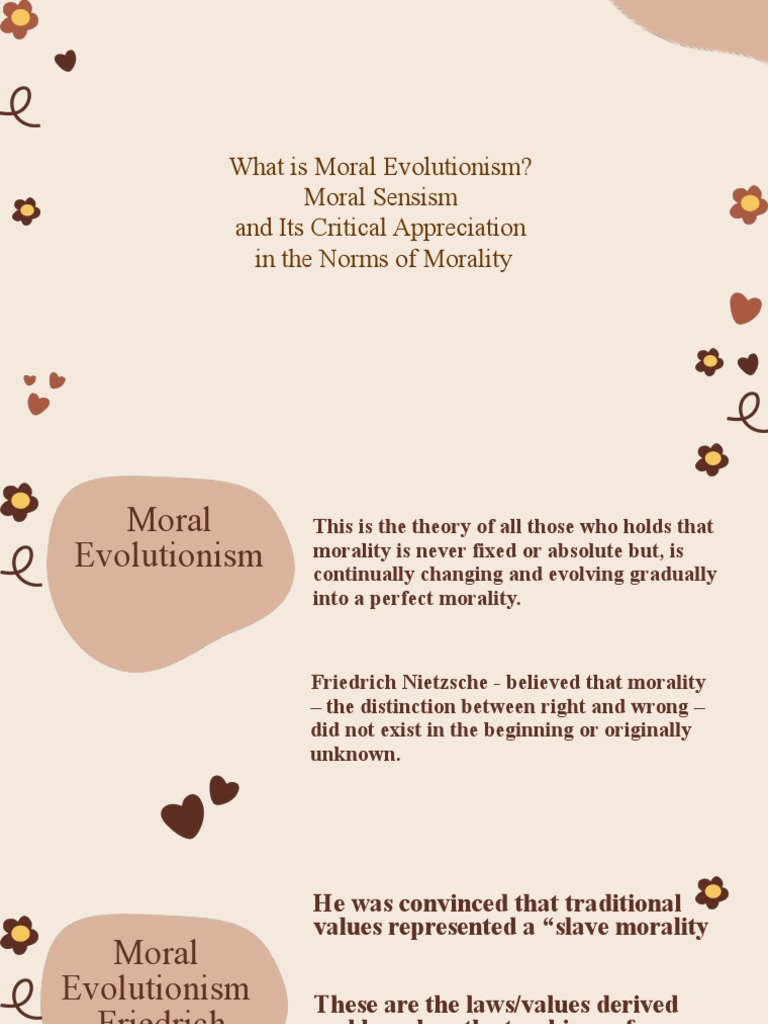 What Is Moral Evolutionism? Moral Sensism and Its Critical Appreciation ...