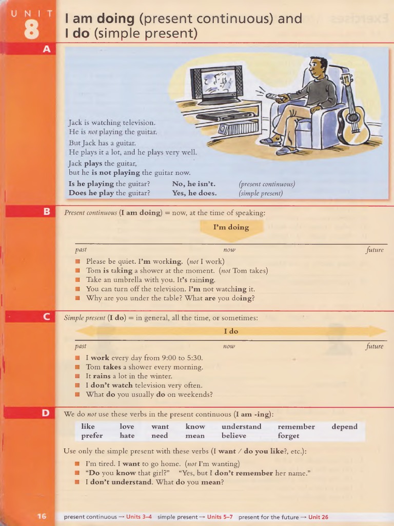 (Present Continuous) and (Simple Present) : I Am Doing I Do | PDF ...