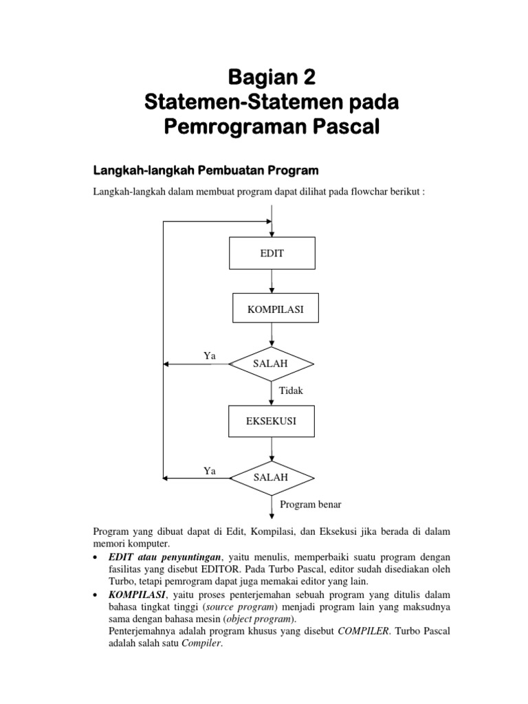 Bagian 2 Statemen Statemen Pada Pemrograman Pascal | PDF | Komputer ...