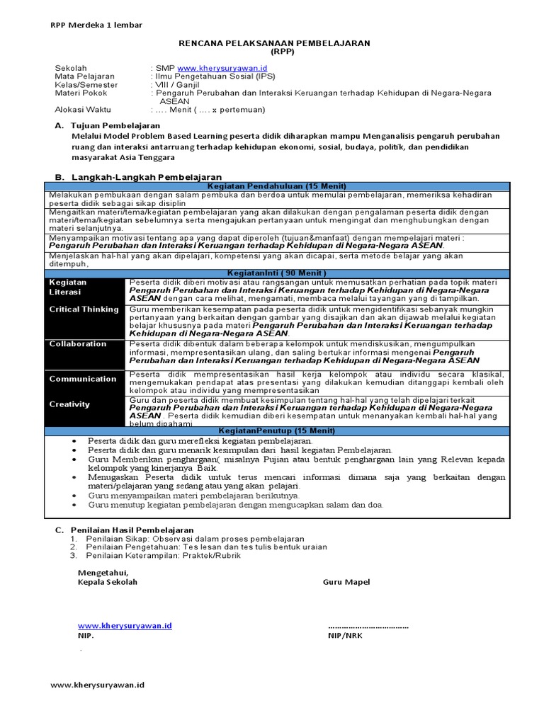 3 RPP IPS KLS. 8 Sem.1 - WWW - Kherysuryawan.id | PDF