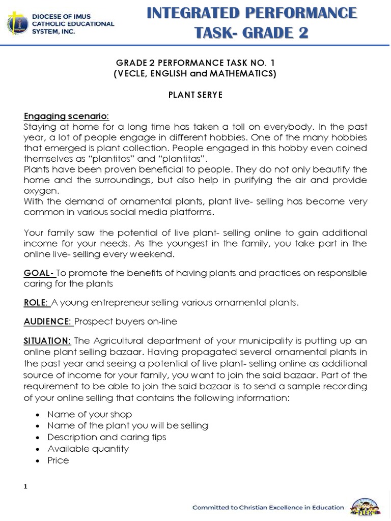 Grade 2 Integrated Performance Task 1stq Final | PDF | Dances | Hygiene