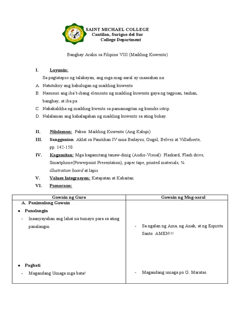 Filipino Lesson Plan | PDF