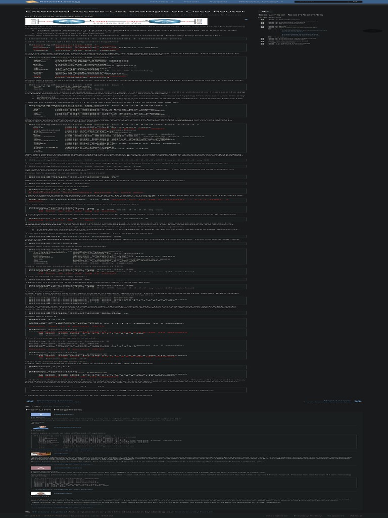 Extended Access-List Example On Cisco Router | PDF | Internet Protocols | Port (Computer Networking)