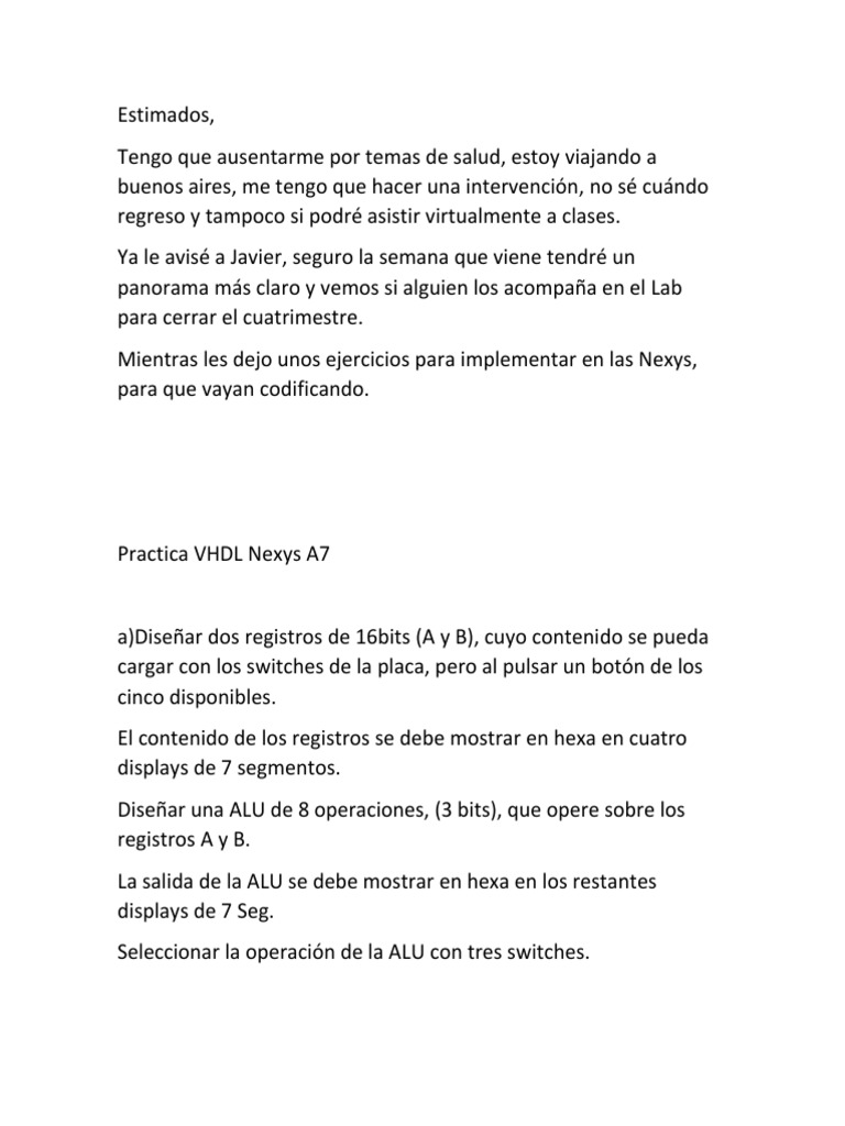 Diseños VHDL Nexys A7 | PDF