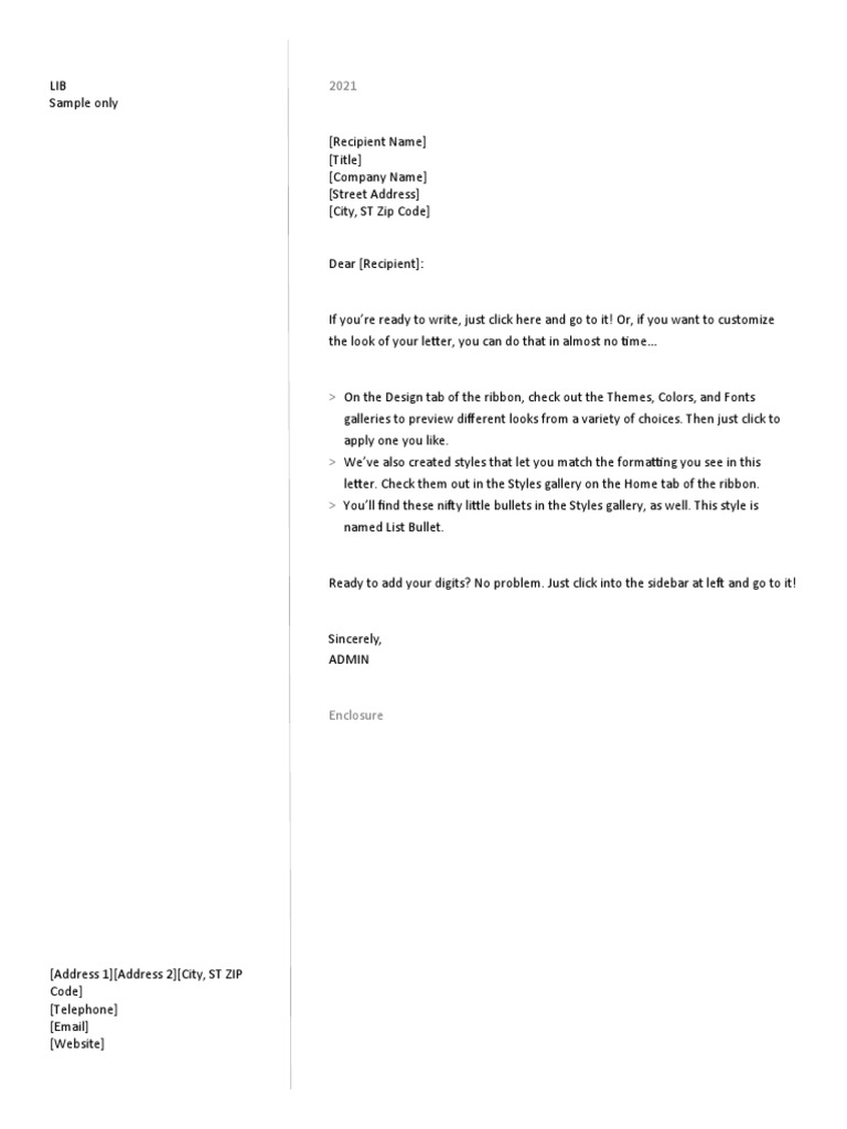 Customizable Letter Template Guide | PDF