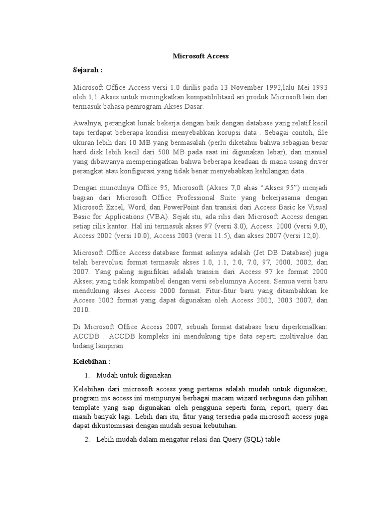 Microsoft Access | PDF