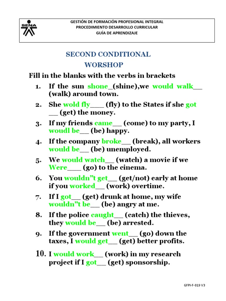 Second Conditional Workshop 1 | PDF