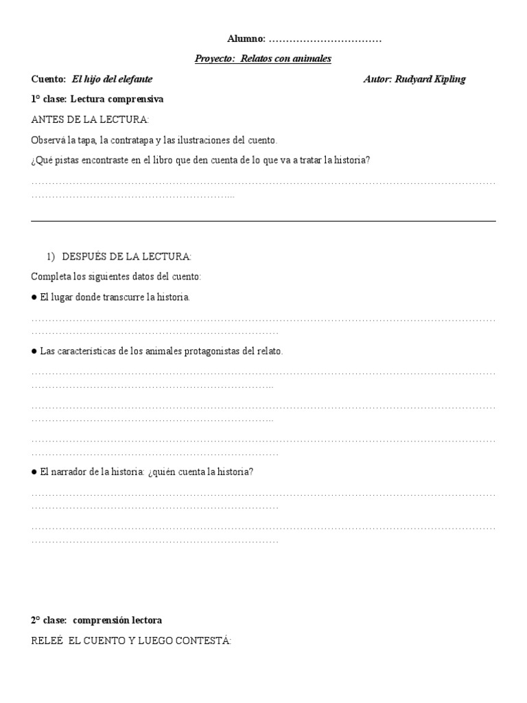 Actividades para "El hijo del elefante" | PDF | Libros para adolescentes