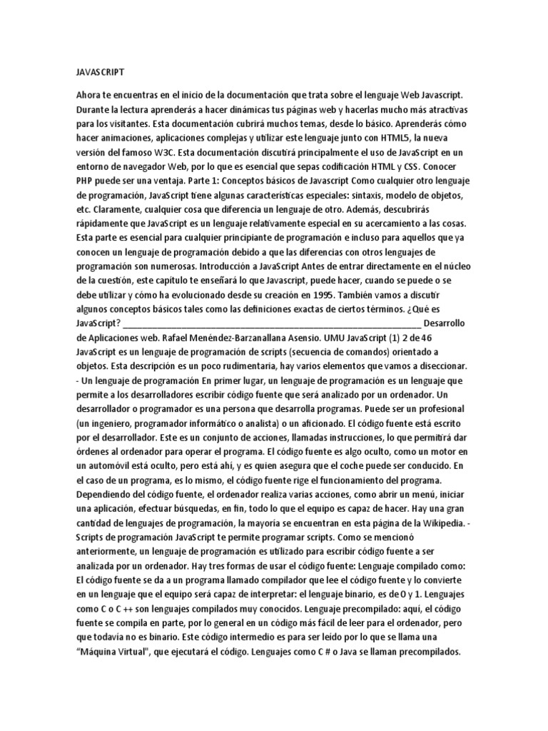 Js 1 | PDF | Script Java | Lenguaje de programación Js 1 | PDF | Script Java | Lenguaje de programación