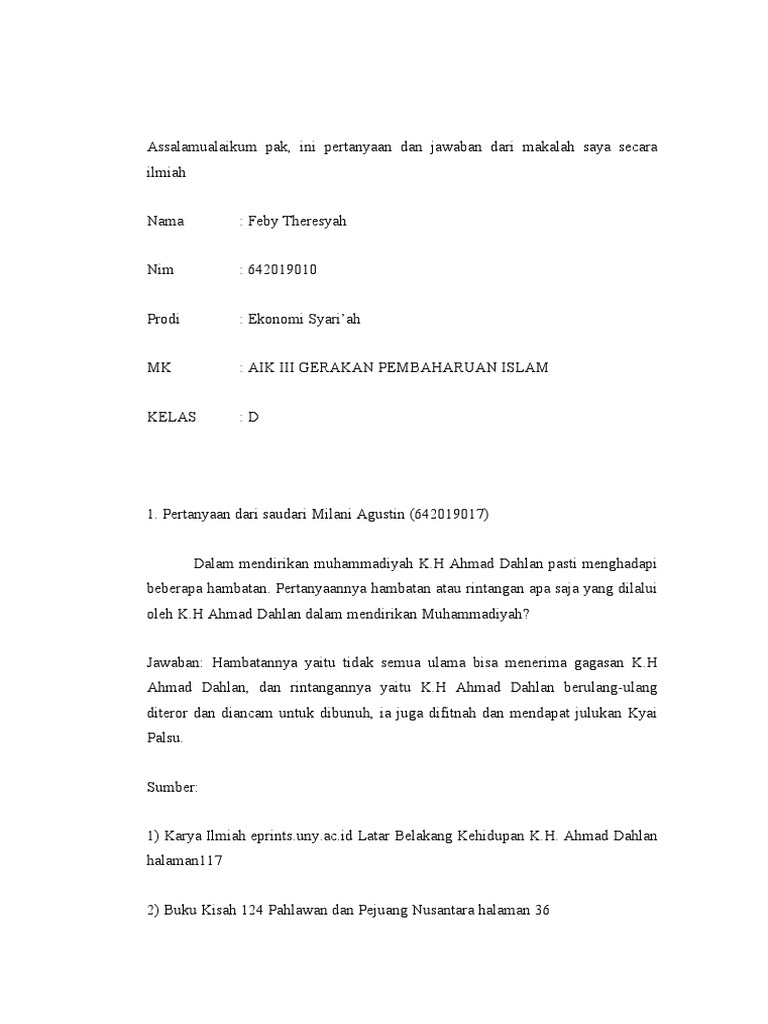 Jawaban Ilmiah Aik Iii | PDF