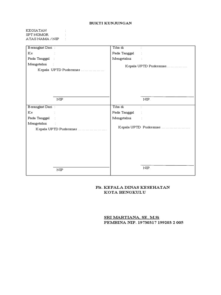 Bukti Kunjungan | PDF