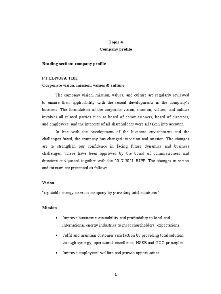 Company Profile | PDF | Grammatical Tense | Verb