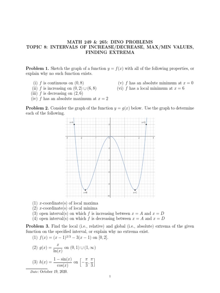 Calculus: Extrema & Critical Points | PDF | Maxima And Minima ...