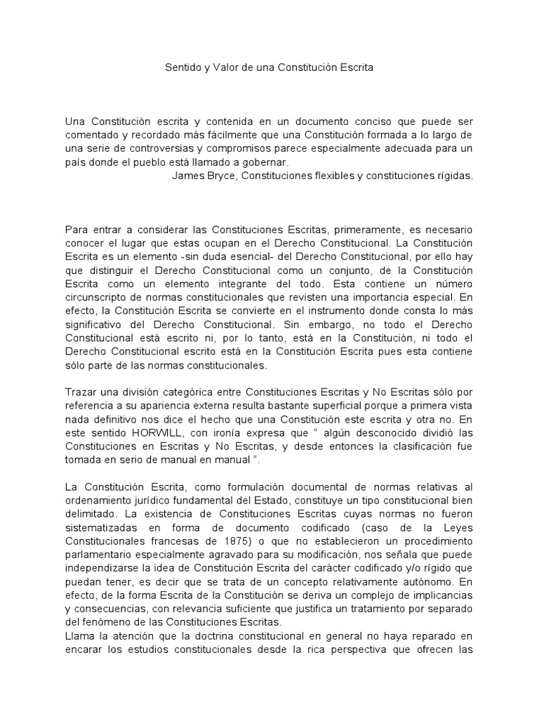 La Constitucion Escrita | PDF | Constitución | Estado (política)