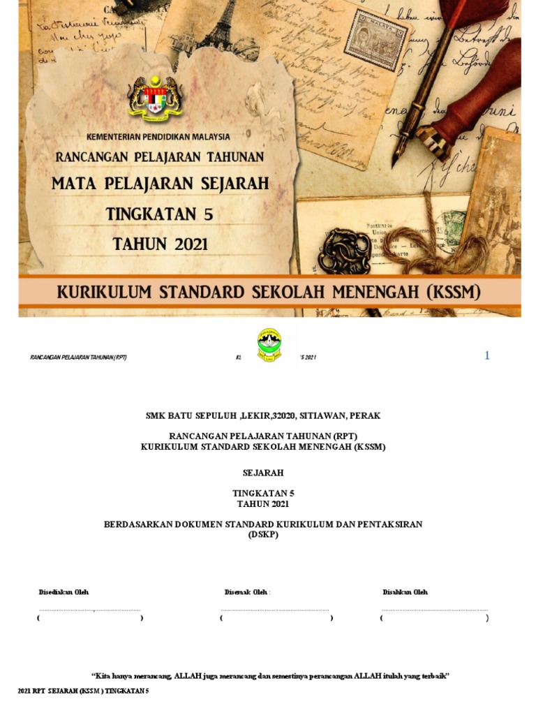 2021 T5 RPT Sej 2021 | PDF