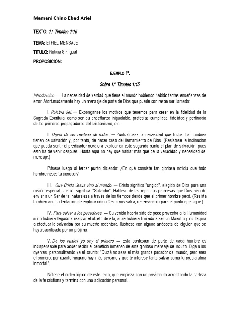 Sermón Textual | PDF | Jesús | Salvación