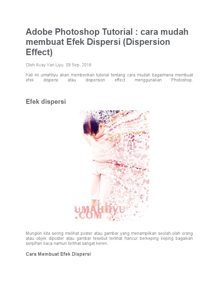 Tutorial Efek Dispersi Photoshop | PDF | Metode & Bahan Ajar | Komputer