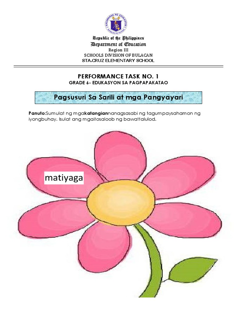 Performance Task-Pt With Rubrics-Esp 6 | PDF