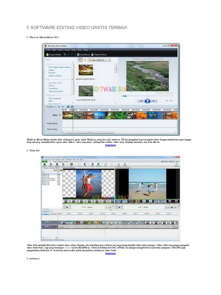 5 Software Editing Video Gratis Terbaik Pdf