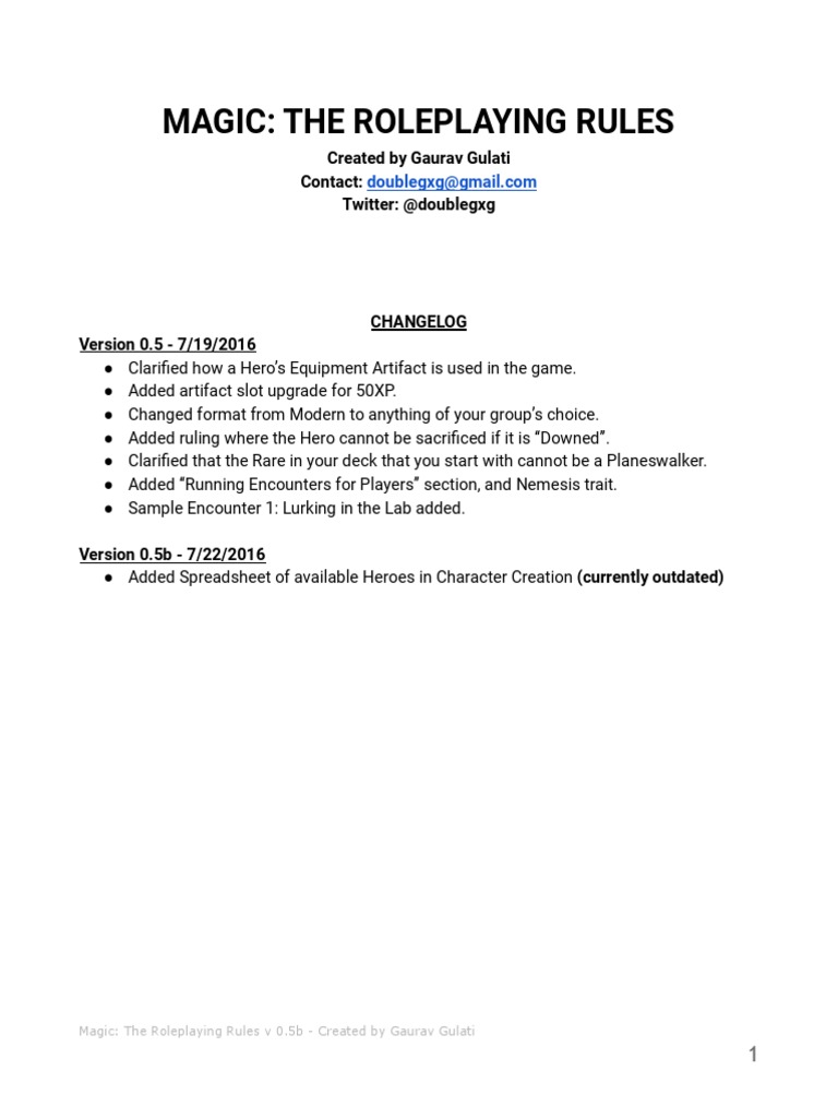 Magic - The Roleplaying Rules | PDF