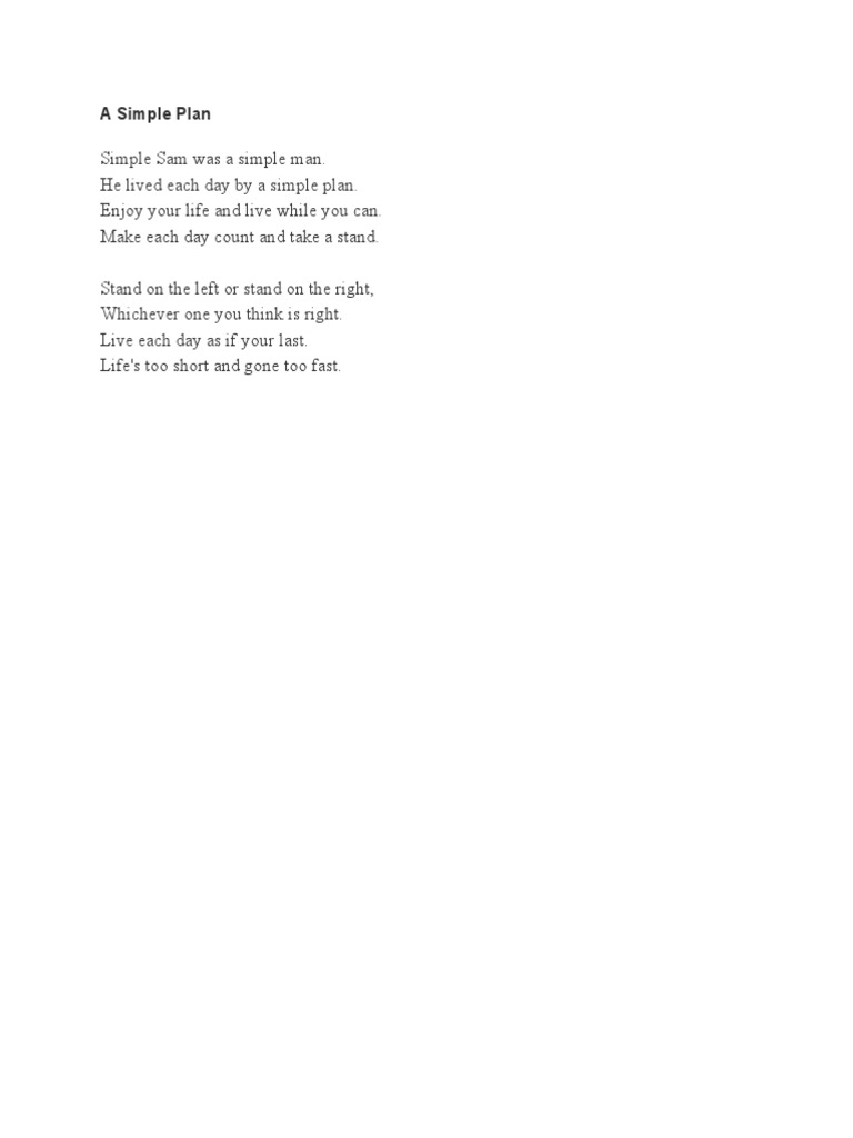 A Simple Plan | PDF
