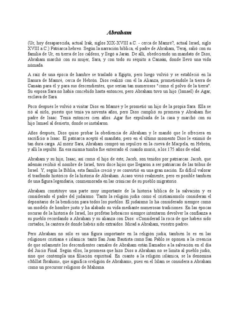 Historia y legado de Abraham | PDF | Jacob | Abrahán
