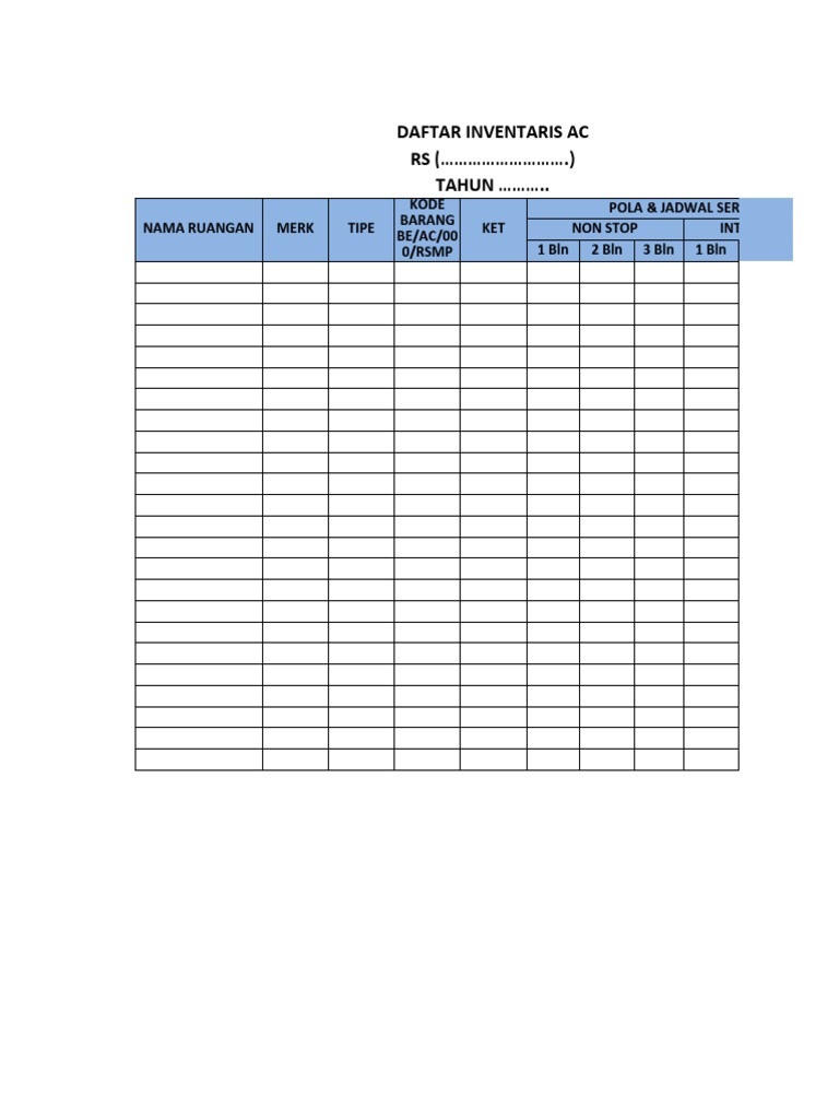 Form Data Inventaris Ac | PDF