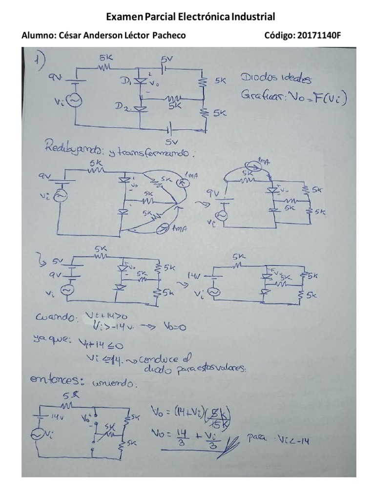 Examen Parcial Electrónica Industrial | PDF