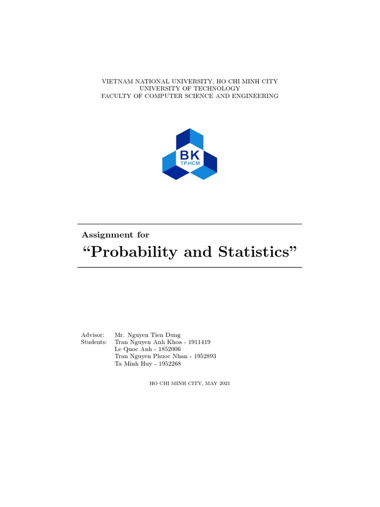 "Probability and Statistics": Assignment For | PDF | Student's T Test ...