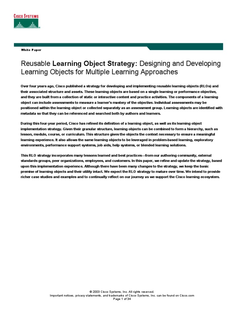 Reusable Learning Object Strategy: Designing and Developing Learning ...