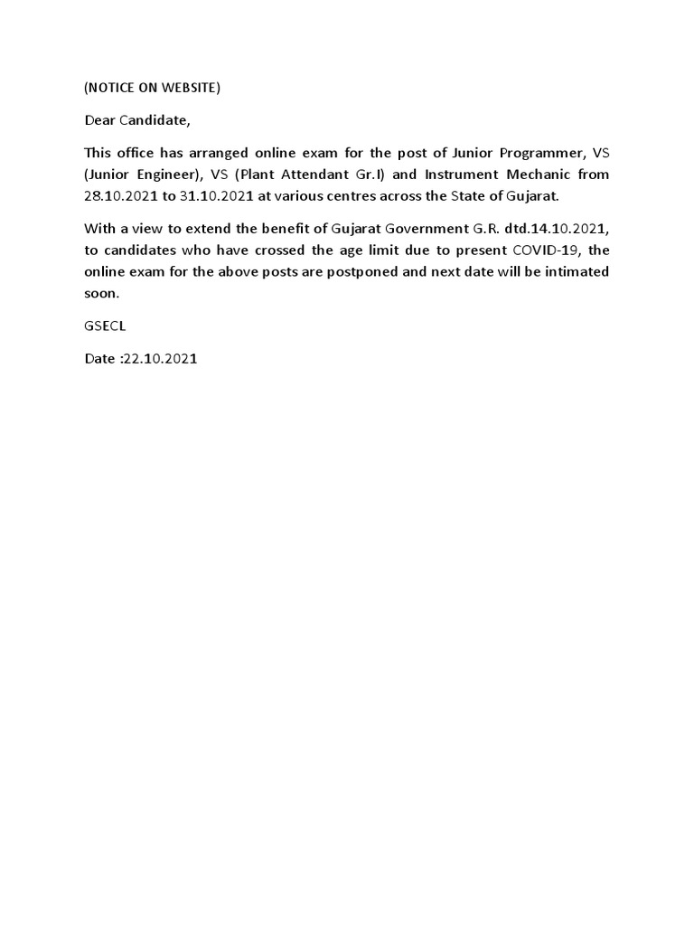 Notice On Website | PDF | Finance & Money Management | Computers