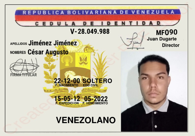 Cedula Venezolana Cesar (1) (1) - Reduced | PDF