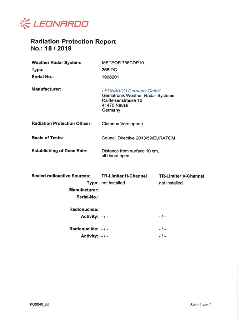 266IDC-Radiation Protection Report-451718-1 | PDF