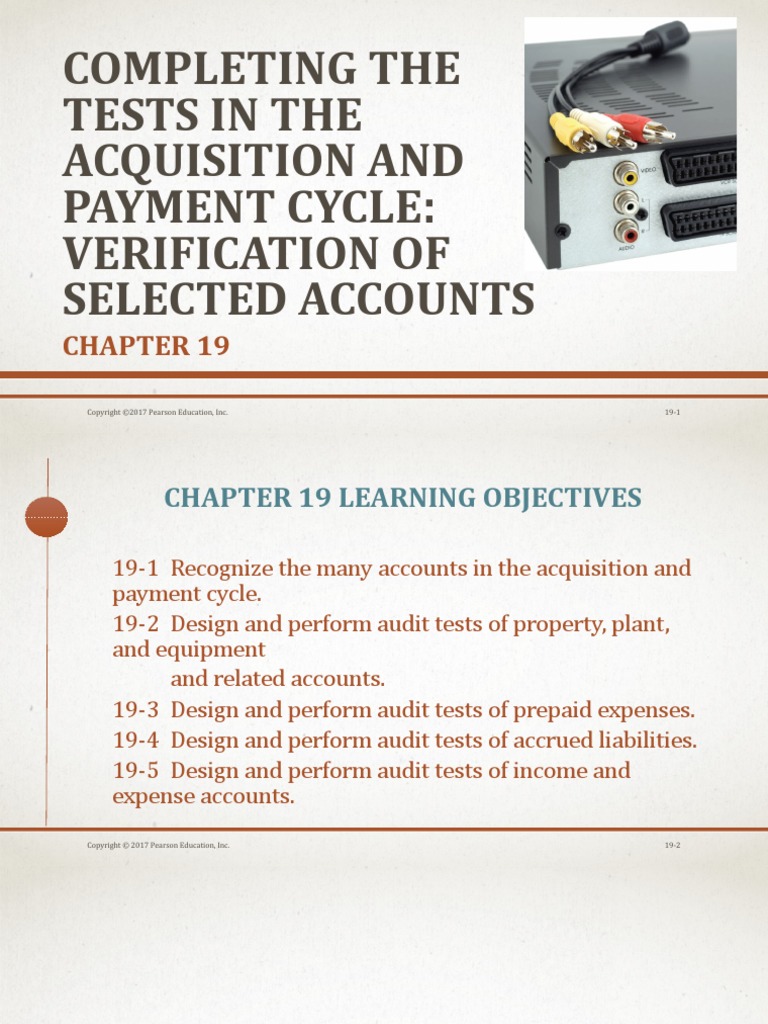 Completing The Tests in The Acquisition and Payment Cycle: Verification ...