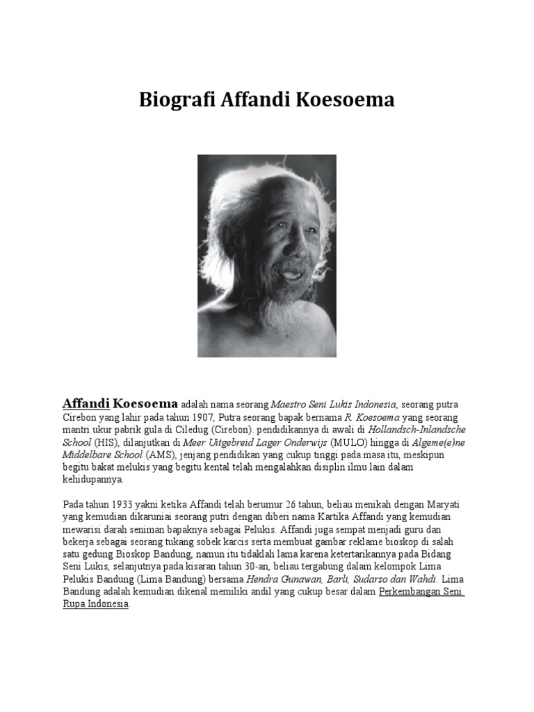 Biografi Affandi Koesoema | PDF