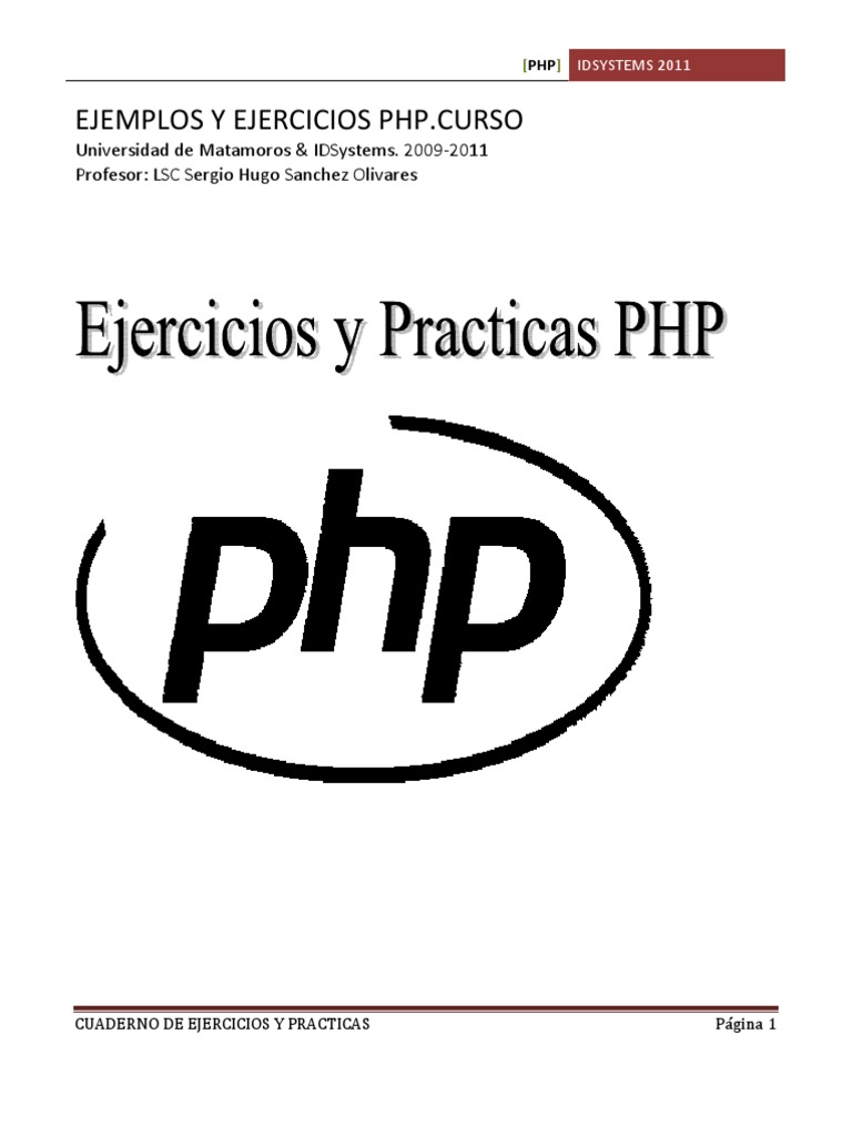 Cuaderno de Ejercicios y Practicas PHP | PDF | Php | Servidor web