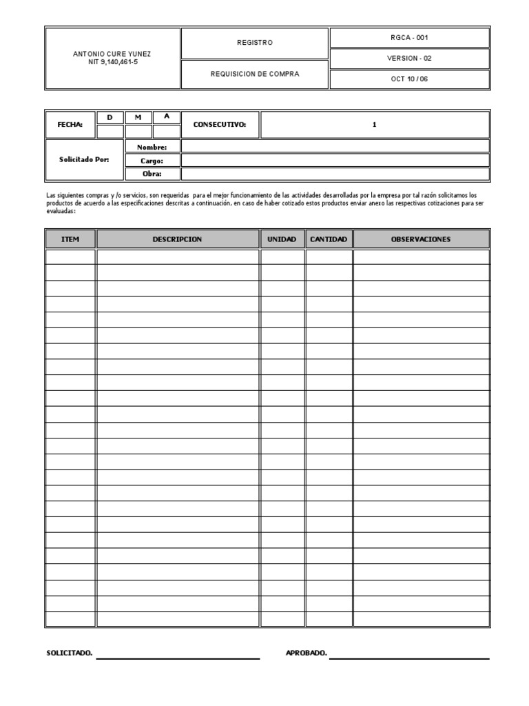 Requisición de Compra | PDF