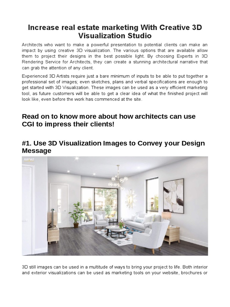 Boost Real Estate with 3D Visualization | PDF | 3 D Computer Graphics ...