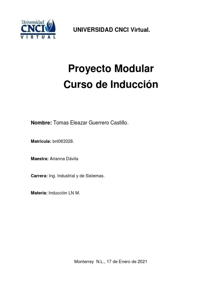 Proyecto Modular | PDF | Ingeniería | Ingeniería Industrial