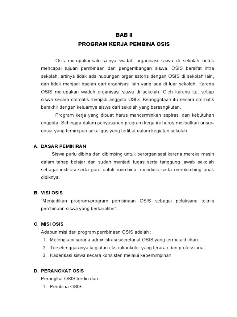 Struktur Organisasi dan Program Kerja OSIS SMK Iptek Tangsel | PDF