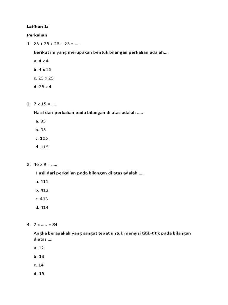 Soal Matematika Kelas 3 SD | PDF
