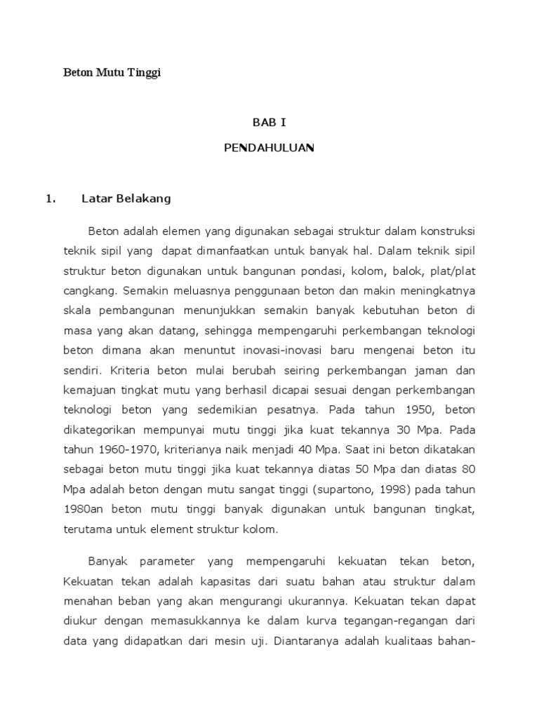 Beton Mutu Tinggi ARUL | PDF