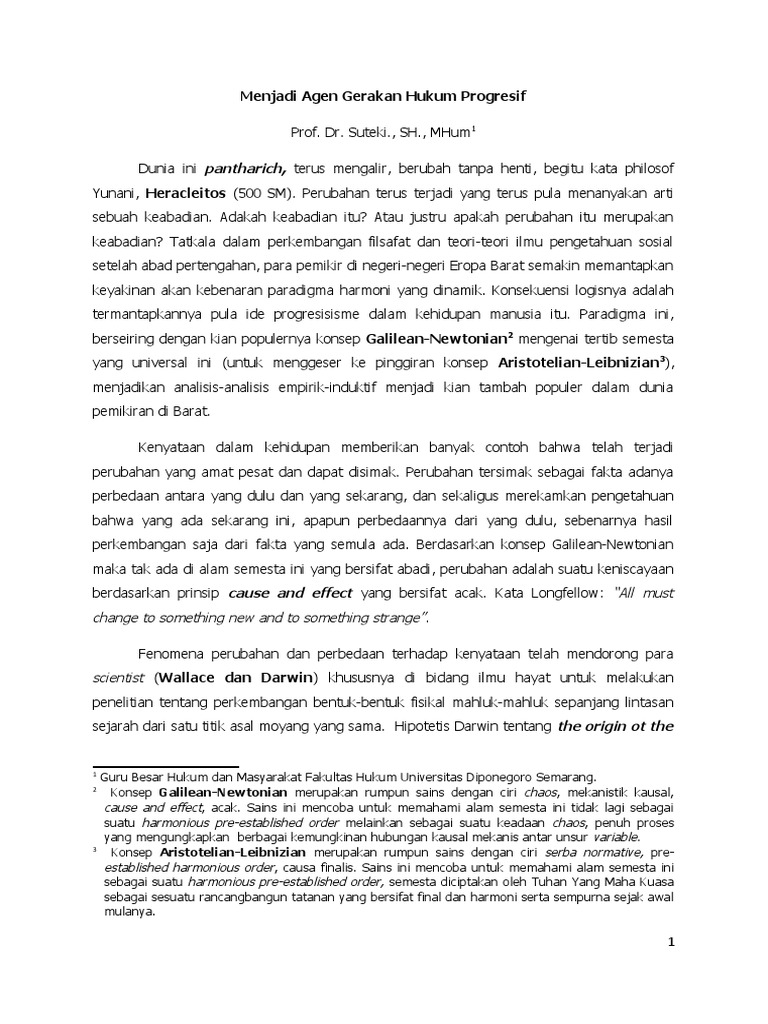 Agen Hukum Progresif di Era Perubahan | PDF | Politik | Filsafat