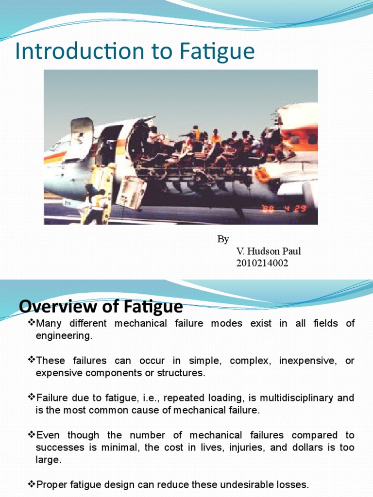 Introduction To Fatigue By V Hudson Paul 2010214002 Pdf Fracture