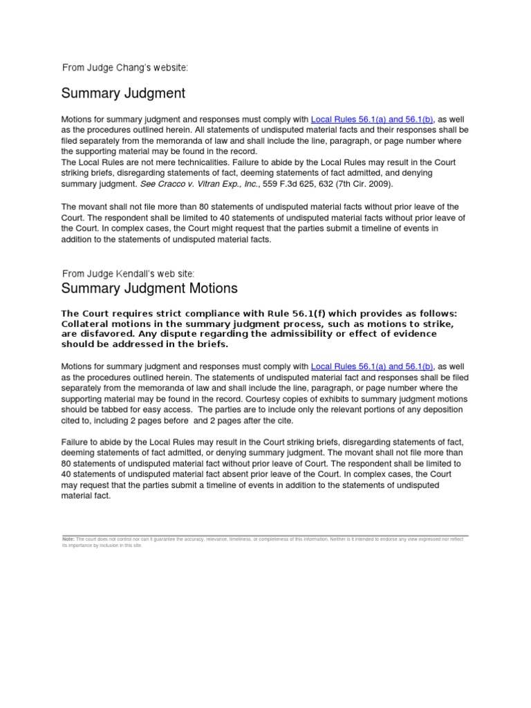 Illinois Motion for Summary Judgement | Summary Judgment | Judgment (Law)