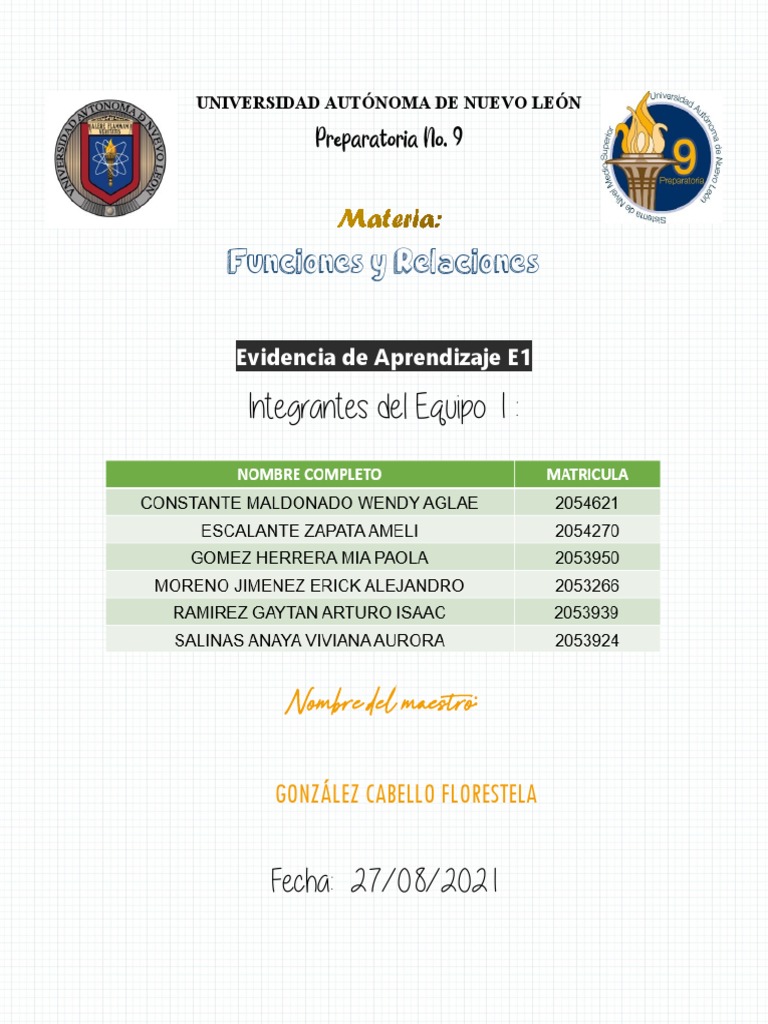 Equipo 1 - EV1 - FyR | PDF